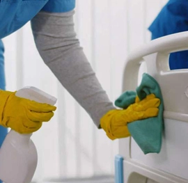 What is the best method of cleaning hospital rooms?