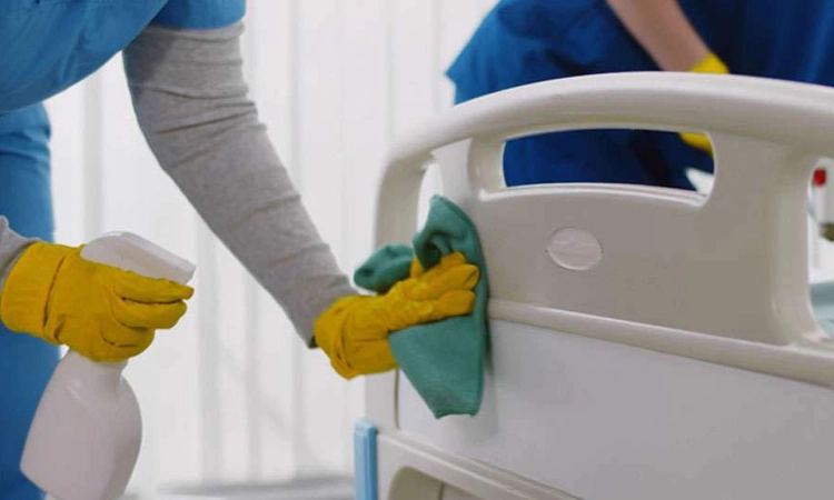 What is the best method of cleaning hospital rooms?